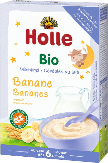 Holle Bio detská celozrnná mliečna kaša s banánom od 6. mesiaca dobrý ... Holle Bio detská celozrnná mliečna kaša s banánom od 6. mesiaca dobrý ...