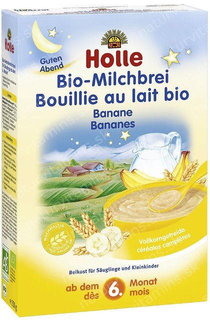 Holle Bio detská celozrnná mliečna kaša s banánom od 6. mesiaca dobrý ... Holle Bio detská celozrnná mliečna kaša s banánom od 6. mesiaca dobrý ...
